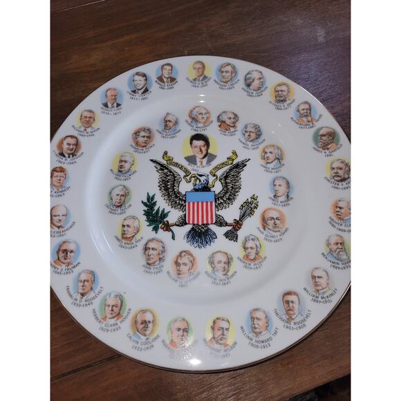 Dining | Vintage Presidental Collectors Plate Bill Clinton Gold Trim ...